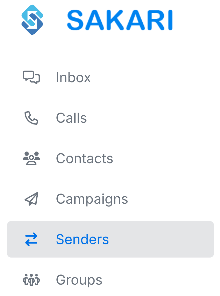 Senders panel – Sakari Support Center