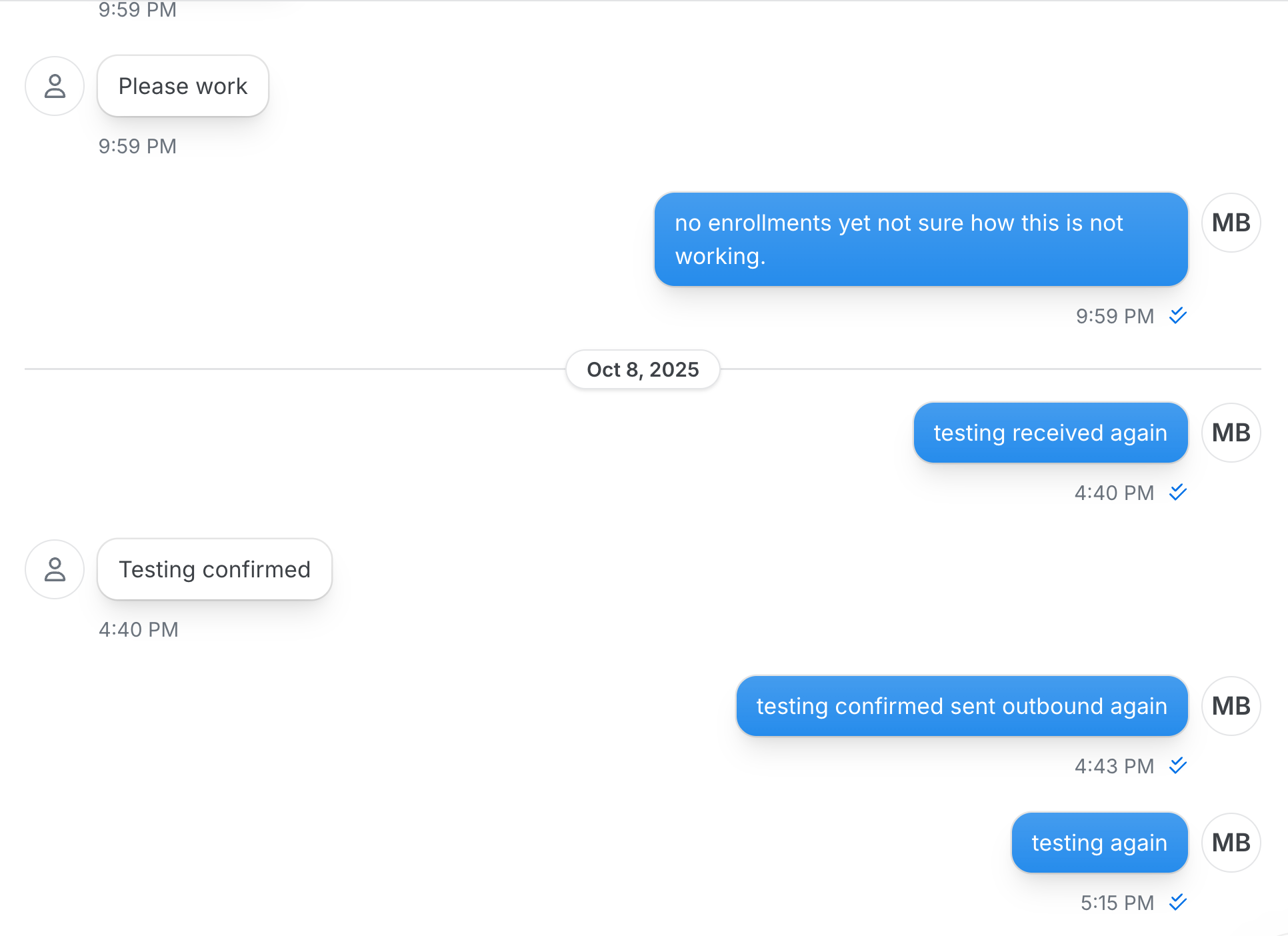 Inbox: Messages panel – Sakari Support Center
